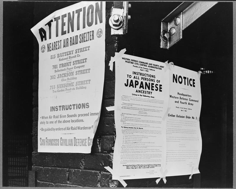 Poster announcing military evacuation of Japanese-Americans, 1942 | NCpedia