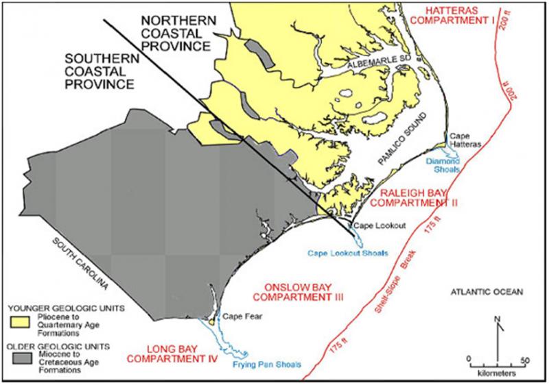 Generalized geologic map of the North Carolina Coastal Plain | NCpedia