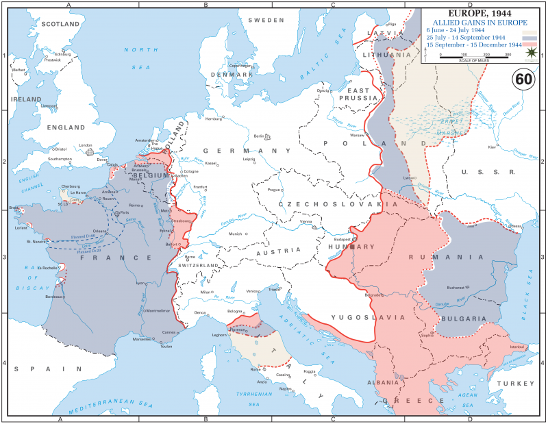Allied gains in Europe, 6 June-15 December 1944 | NCpedia