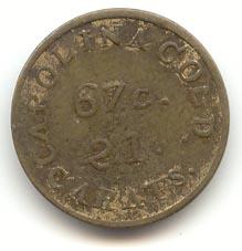 Counterfeit Bechtler coin (reverse) | NCpedia