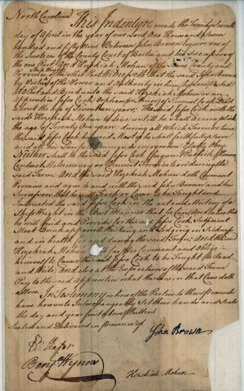 A Colonial Indenture | NCpedia