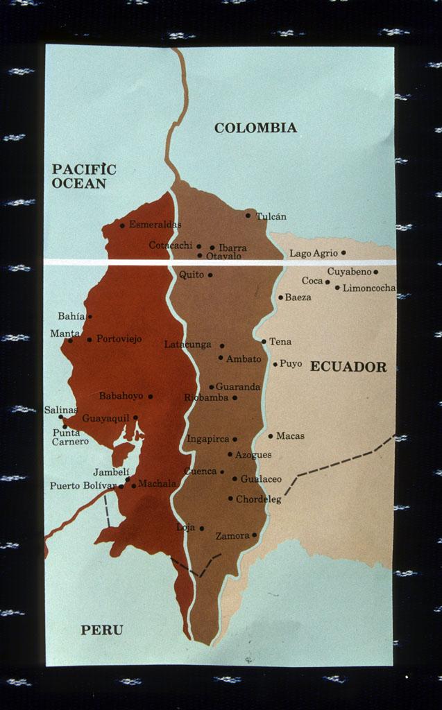 Map of Ecuador divided into three parts | NCpedia