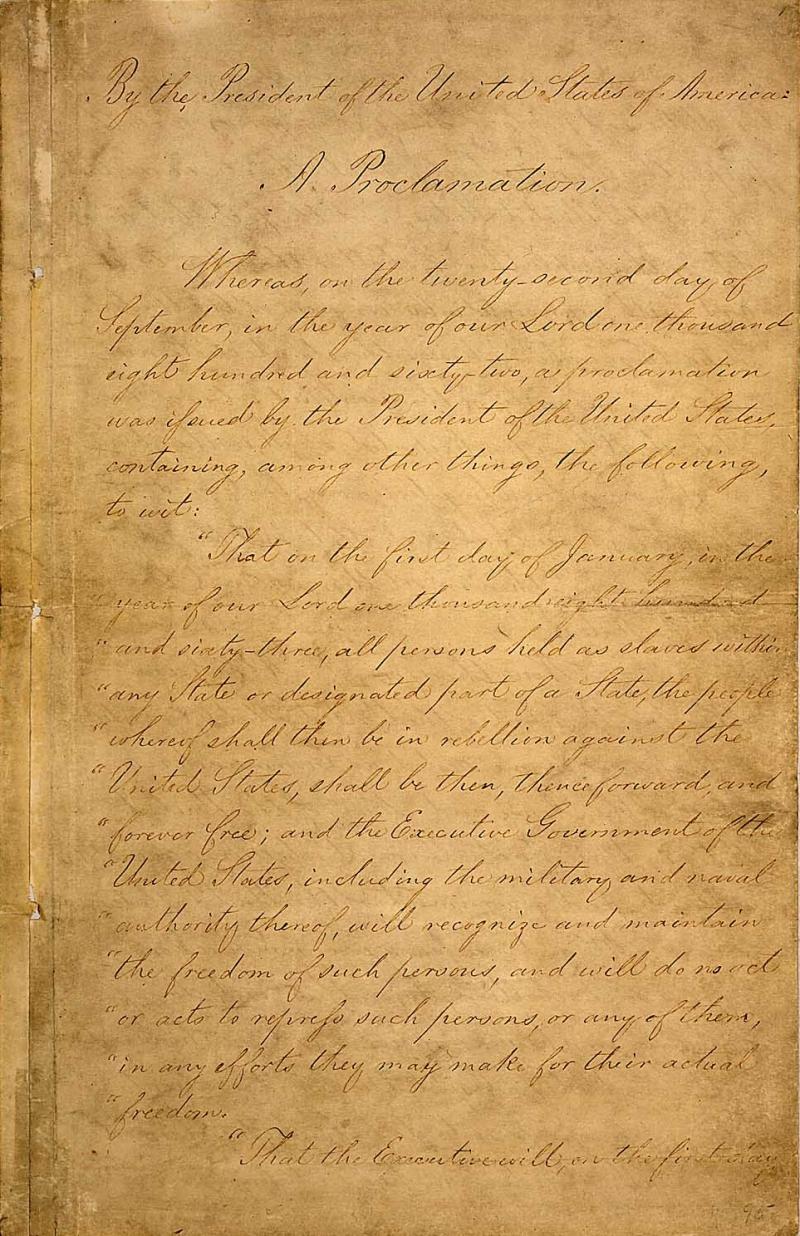 Abraham Lincoln Emancipation Proclamation Speech