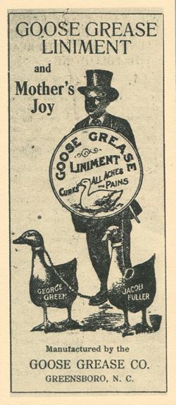 Goose Grease Liniment | NCpedia