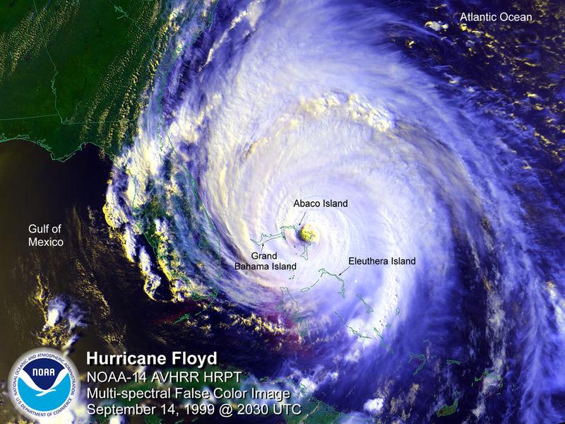 Hurricane Floyd-satellite image | NCpedia
