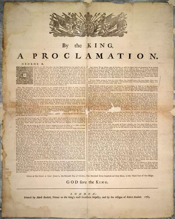 North American Land Claims 1763 Proclamation Line