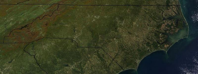 Satellite image of North Carolina | NCpedia