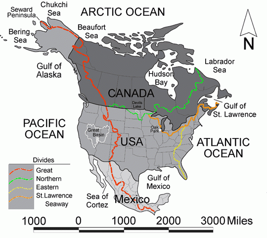 Continental divides of North America | NCpedia