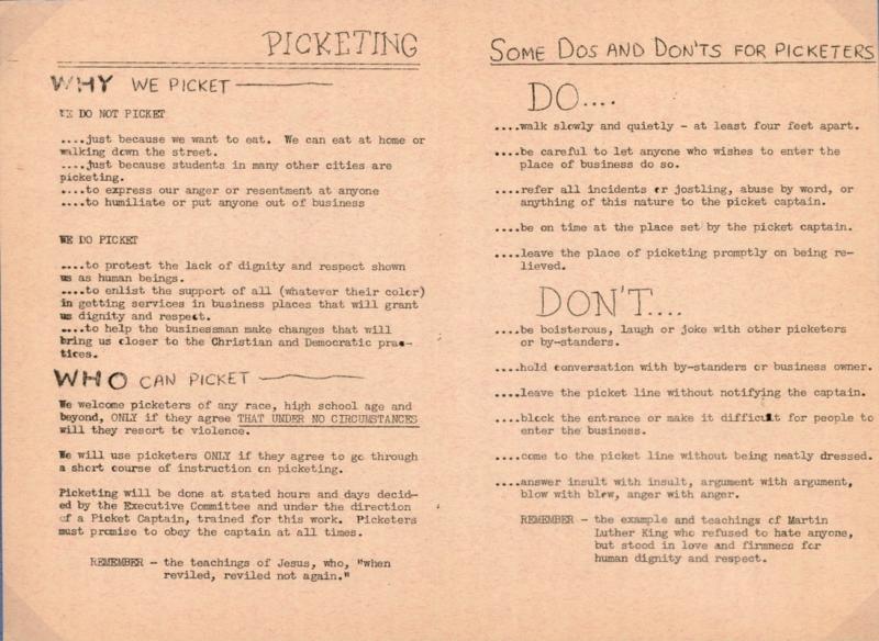 Wanted: Picketers leaflet | NCpedia