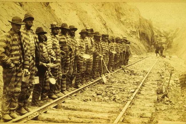 Convict labor working on a railroad | NCpedia
