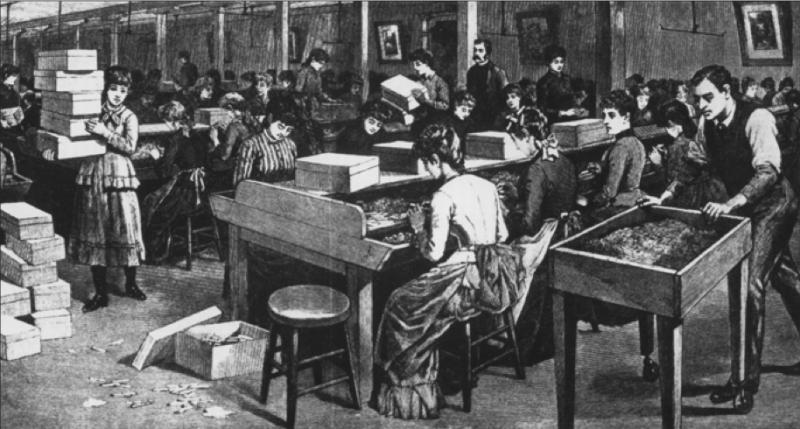 Workers in a cigarette factory | NCpedia