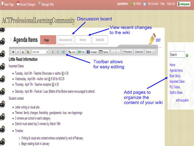 Wikispaces screenshot | NCpedia